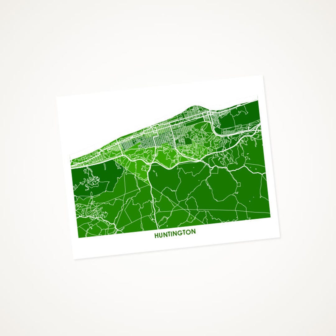 Huntington Map Print. Choose Your Colors and Size. Perfect Wall Art for ...