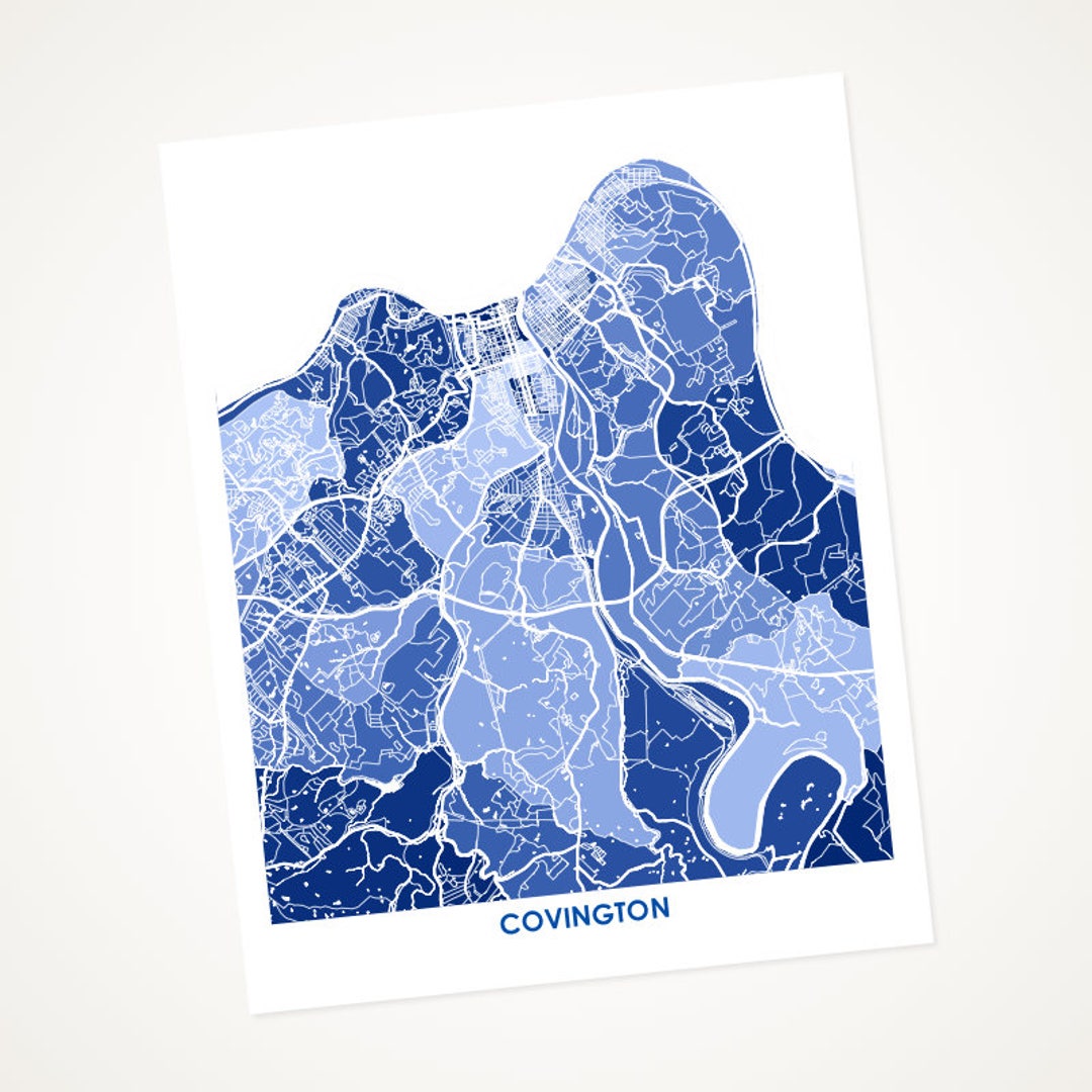 Juanitas Covington Map Print. Pick the Colors and Size. Kentucky Wall ...