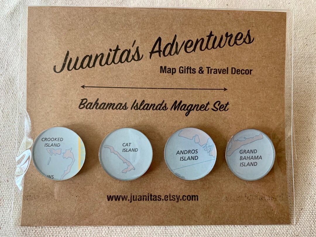 Bahamas Map Magnets. Set 2 Made From Antique Maps for Your Kitchen, or ...