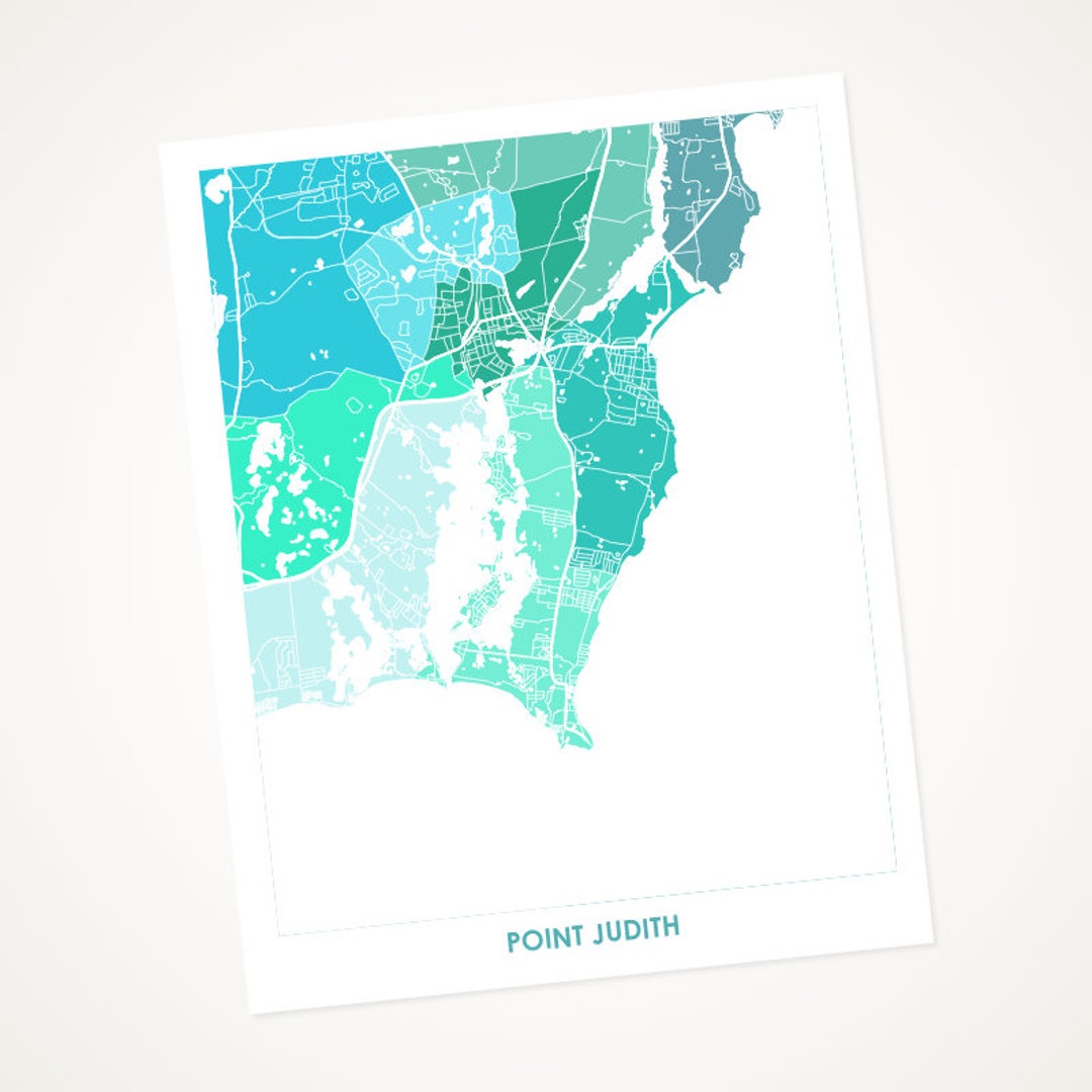 Juanitas Point Judith Map Print. Choose the Colors and Size. Rhode ...