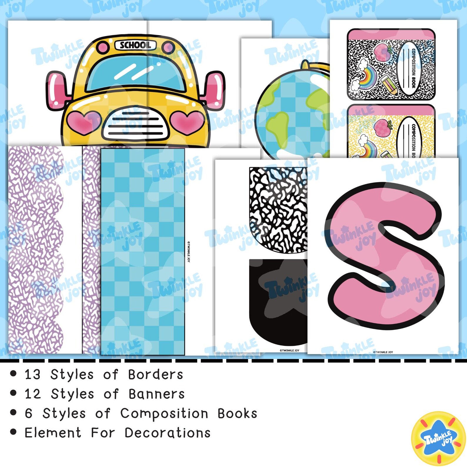 Back to School Bulletin Board Kit and Editable Name Tags : Composition ...