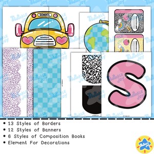 Back to School Bulletin Board Kit and Editable Name Tags : Composition ...