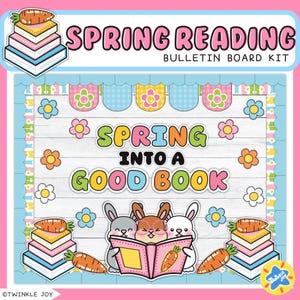 Spring Reading Bulletin Board Kit: Bunny Classroom Decor - Etsy