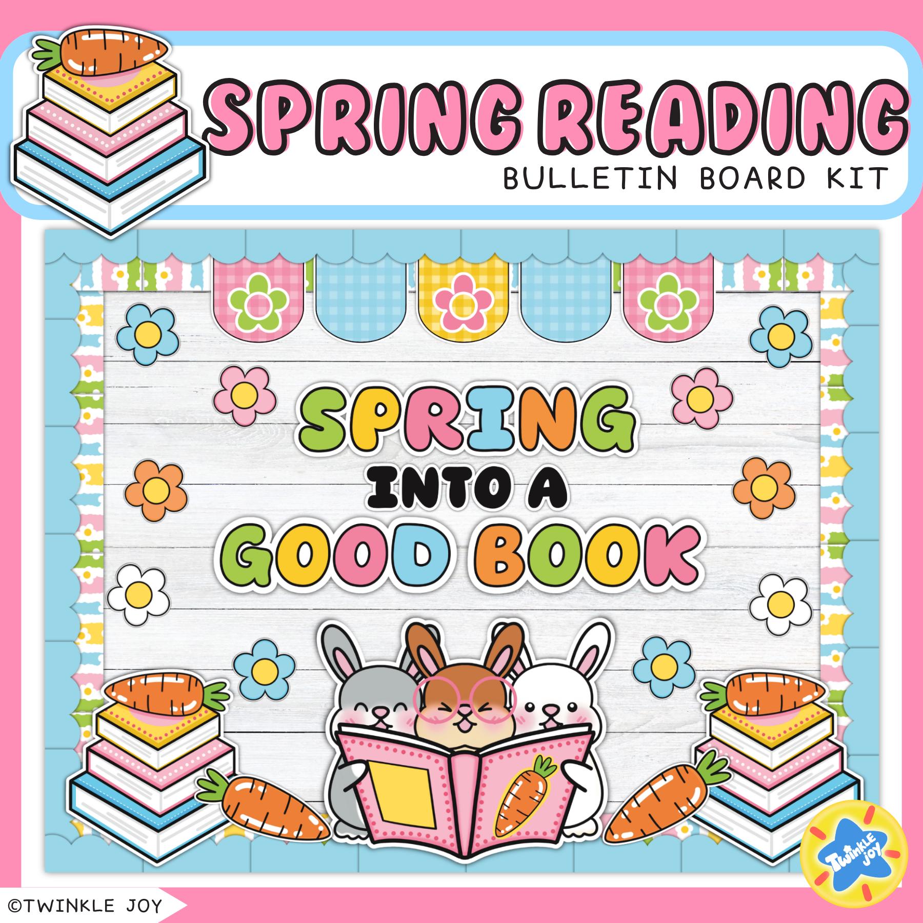 Spring Reading Bulletin Board Kit: Bunny Classroom Decor - Etsy