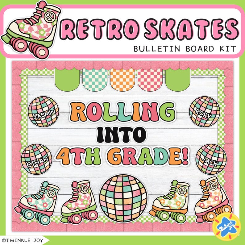 Retro Back to School Bulletin Board Kit: Roller Skate Theme - Etsy