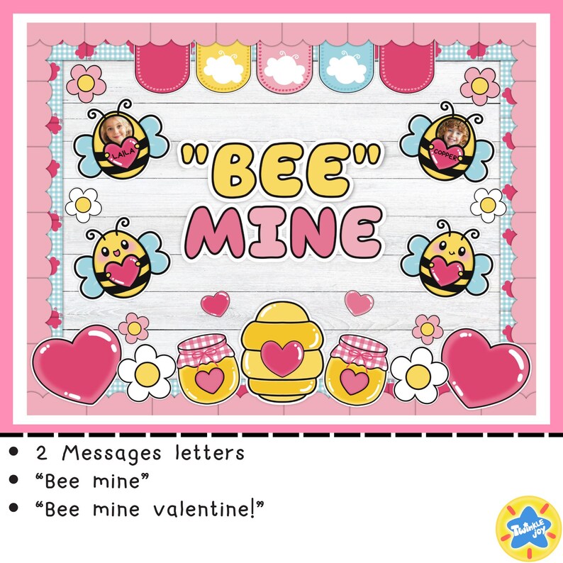 Bee Mine Valentine Bulletin Board Kit: Classroom Door Decor (digital ...