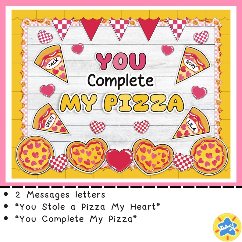 Pizza My Heart Valentine's Day Bulletin Board Kit (digital Download) - Etsy
