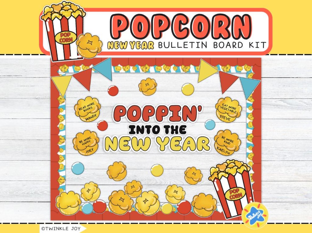 Poppin' Into 2025, Success, New Year Bulletin Board Kit | January ...