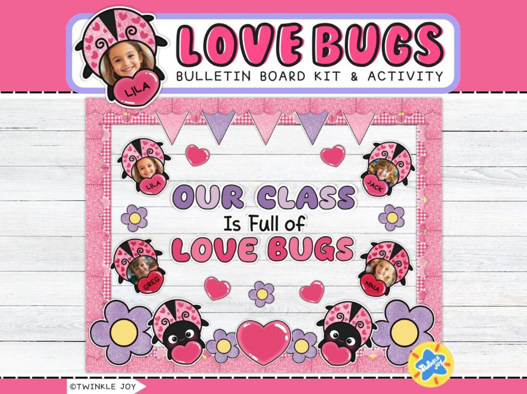 Shimmer Valentine's Day Love Bugs Bulletin Board Kit: Classroom Decor ...