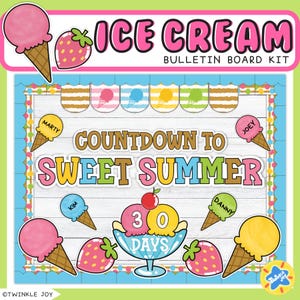 Ice Cream Summer Countdown Bulletin Board Kit - Etsy