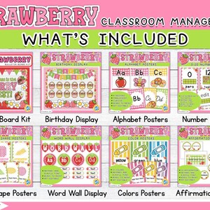 Bundle - Strawberry Theme Classroom Decor, Back to School, August Decor ...