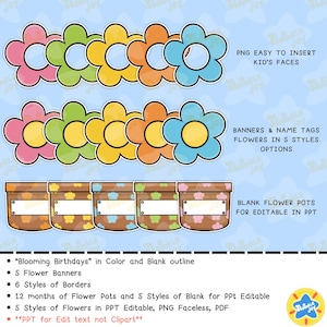 Blooming Flowers Birthday Bulletin Board Kit: Classroom Decor (digital ...