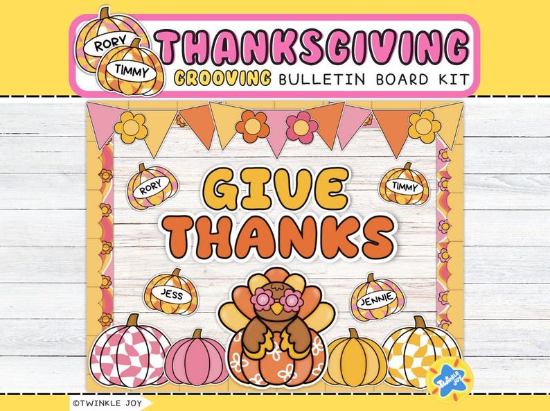 Grooving Turkey Thanksgiving and Fall Bulletin Board Kit (digital ...