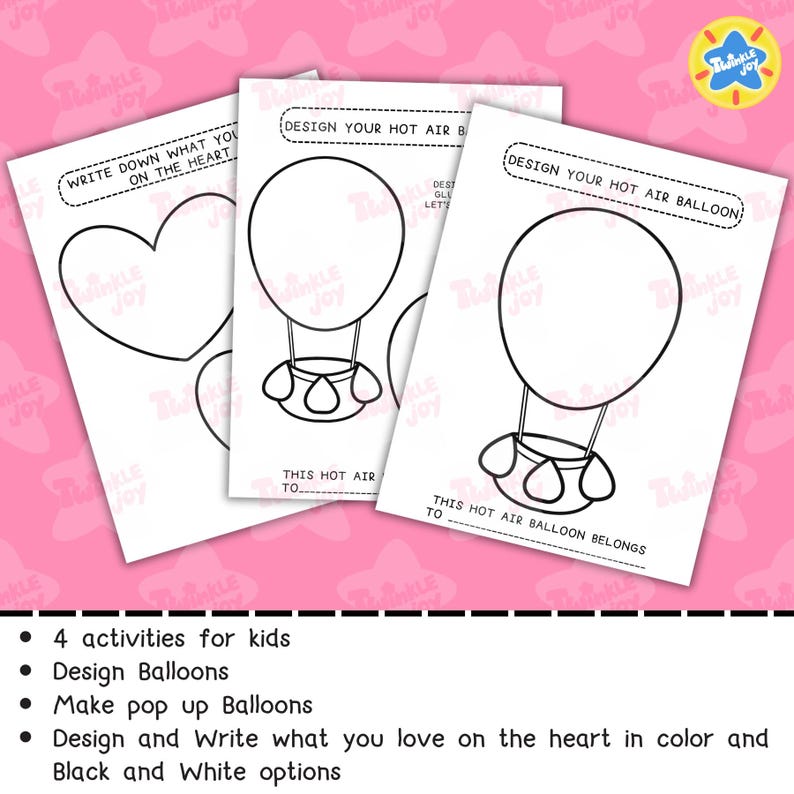 Valentine's Day Bulletin Board Kit: Hot Air Balloons, Hearts - Etsy