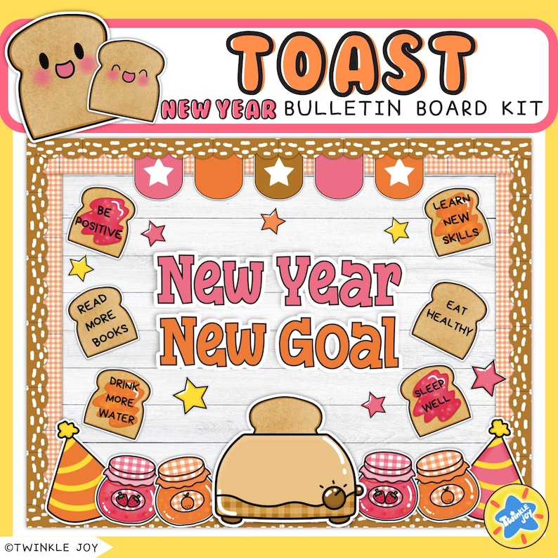 A Toast to A New Year Bulletin Board Kit | January Bulletin Board Kit ...