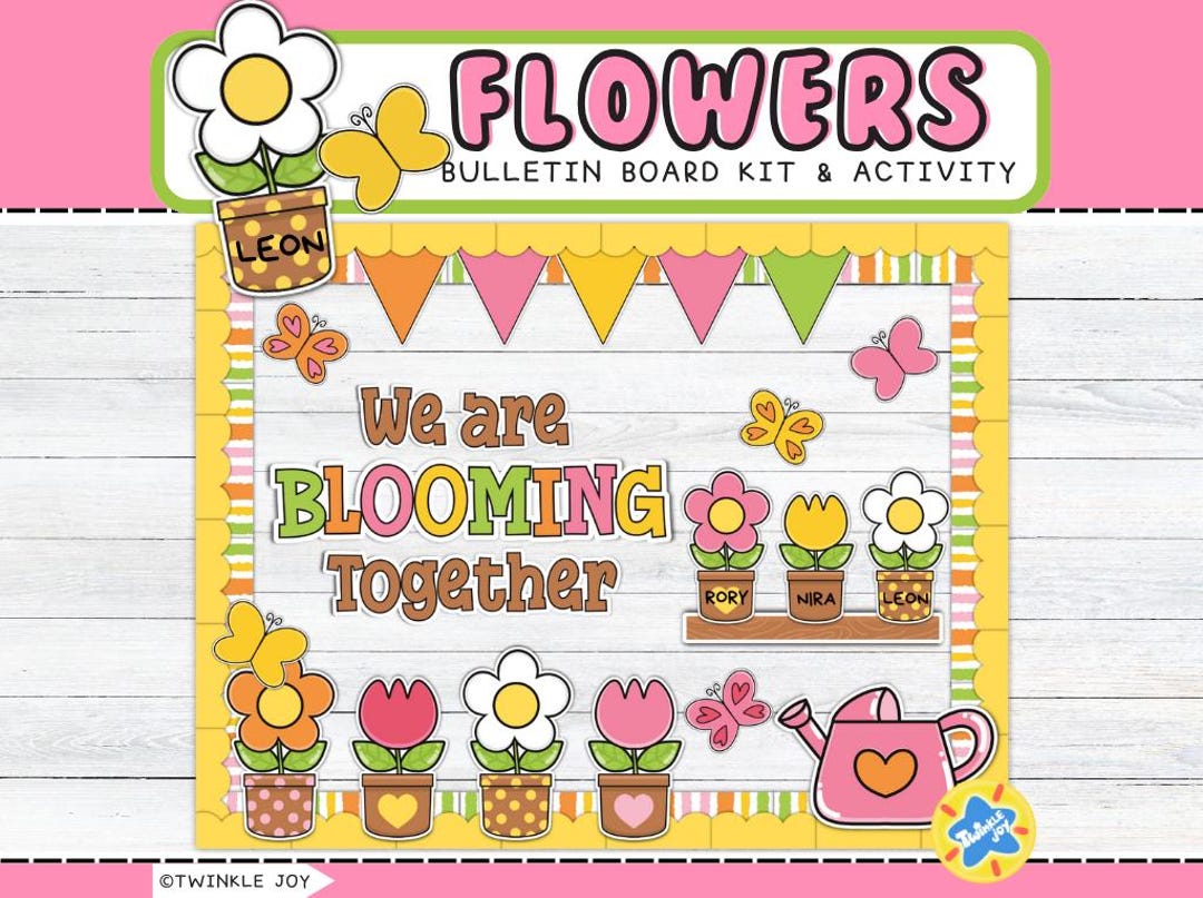 Spring Bulletin Board Kit: Blooming Flowers Classroom Decor (digital ...