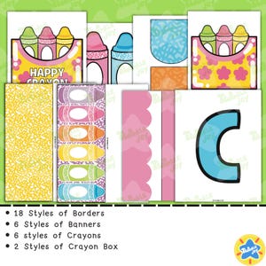 Crayon Bulletin Board Kit: Back to School Classroom Decor - Etsy