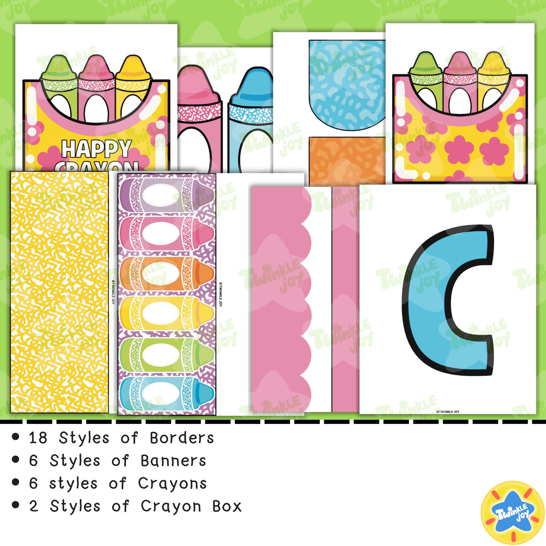 Crayon Bulletin Board Kit: Back to School Classroom Decor - Etsy