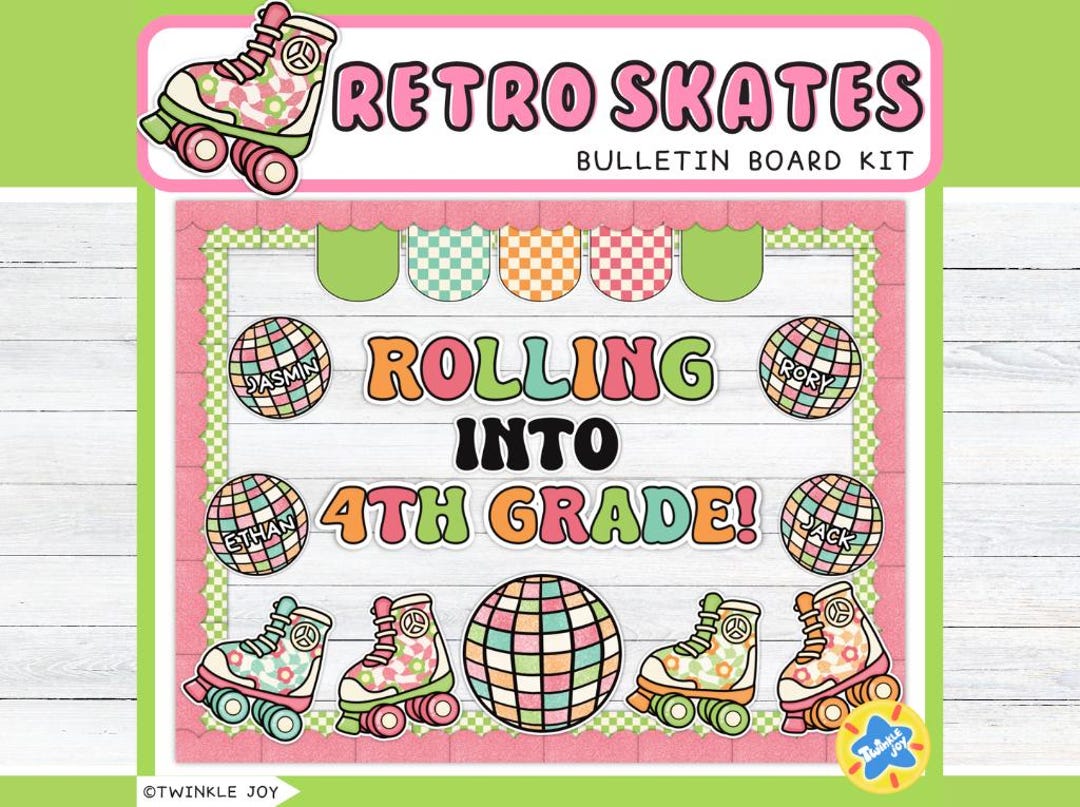 Retro Back to School Bulletin Board Kit: Roller Skate Theme - Etsy