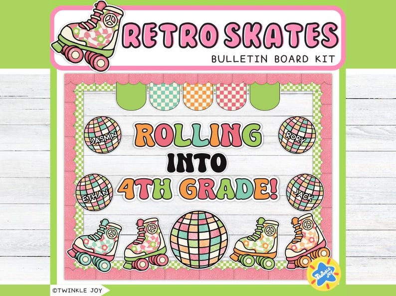 Retro Back to School Bulletin Board Kit: Roller Skate Theme - Etsy