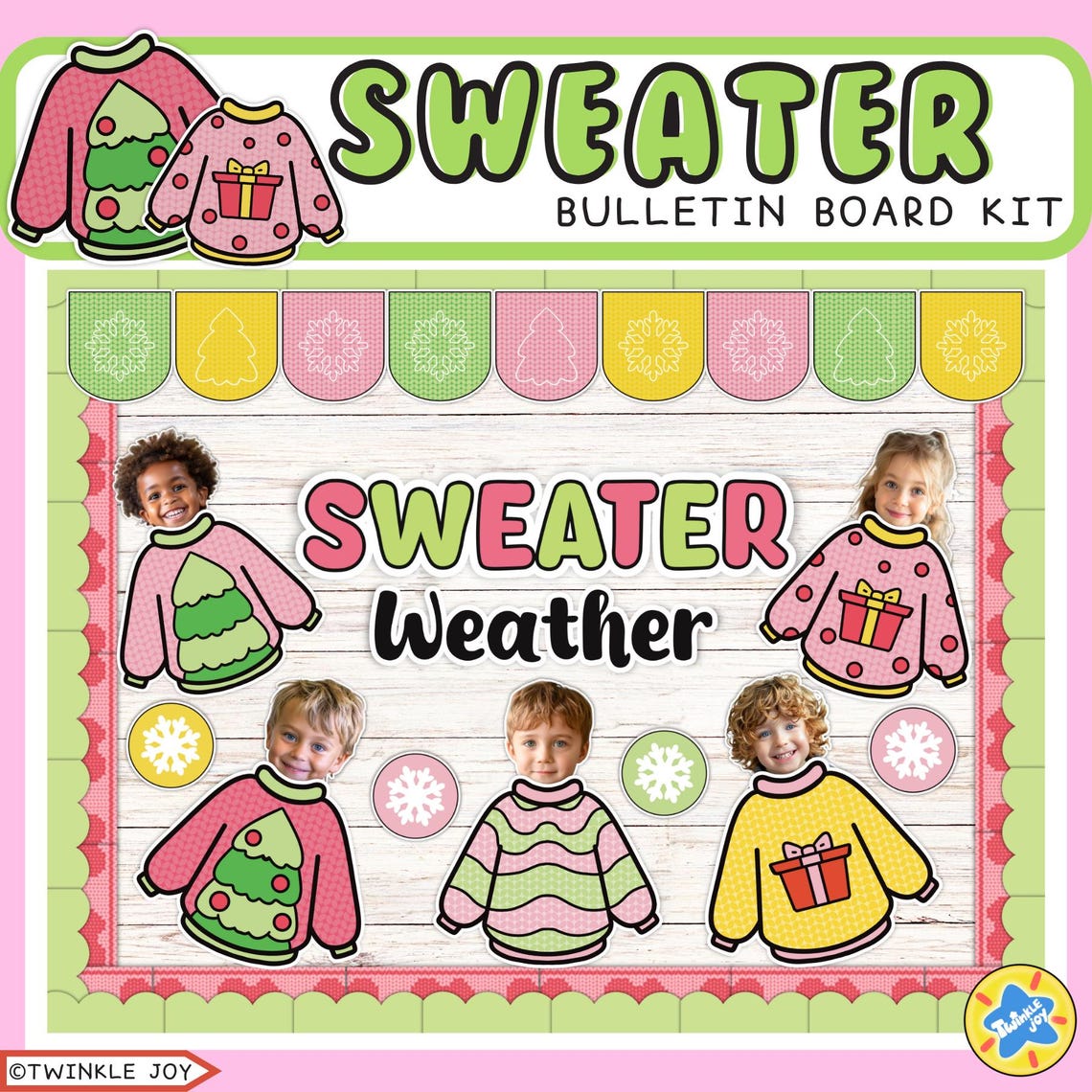 Sweater Weather, December, Bulletin Board Kit & Coloring Pages ...