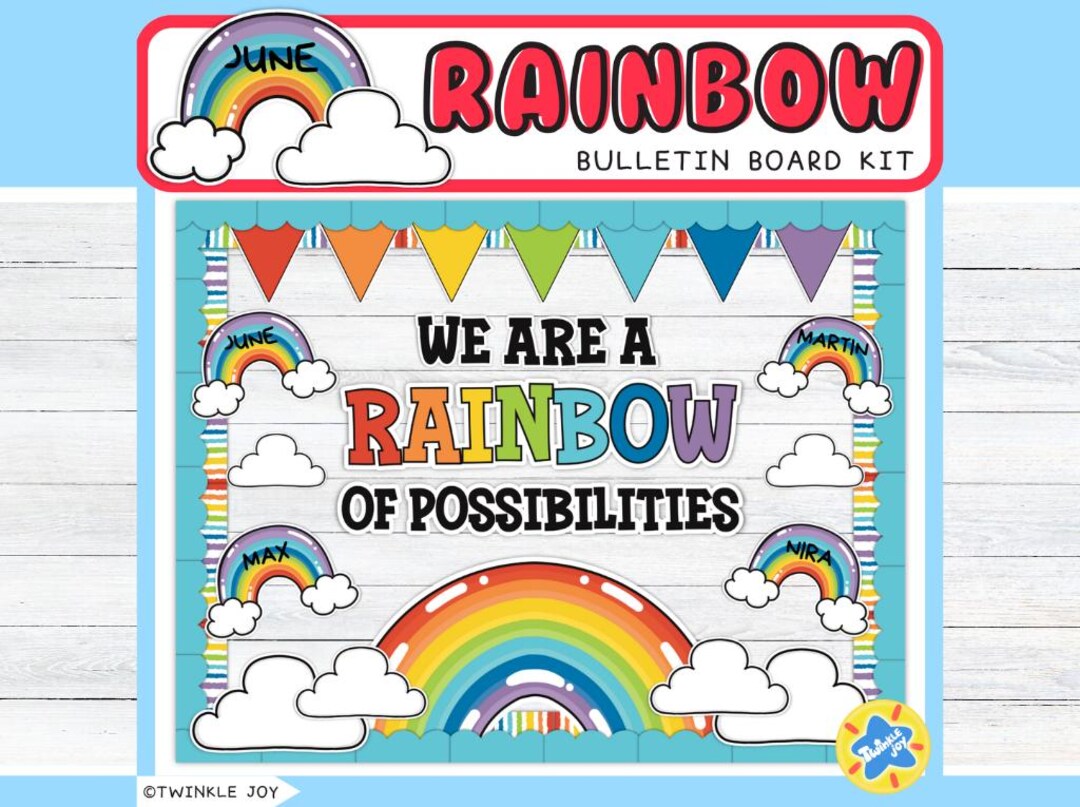 Rainbow Classroom Bulletin Board Kit: Back to School Decor - Etsy