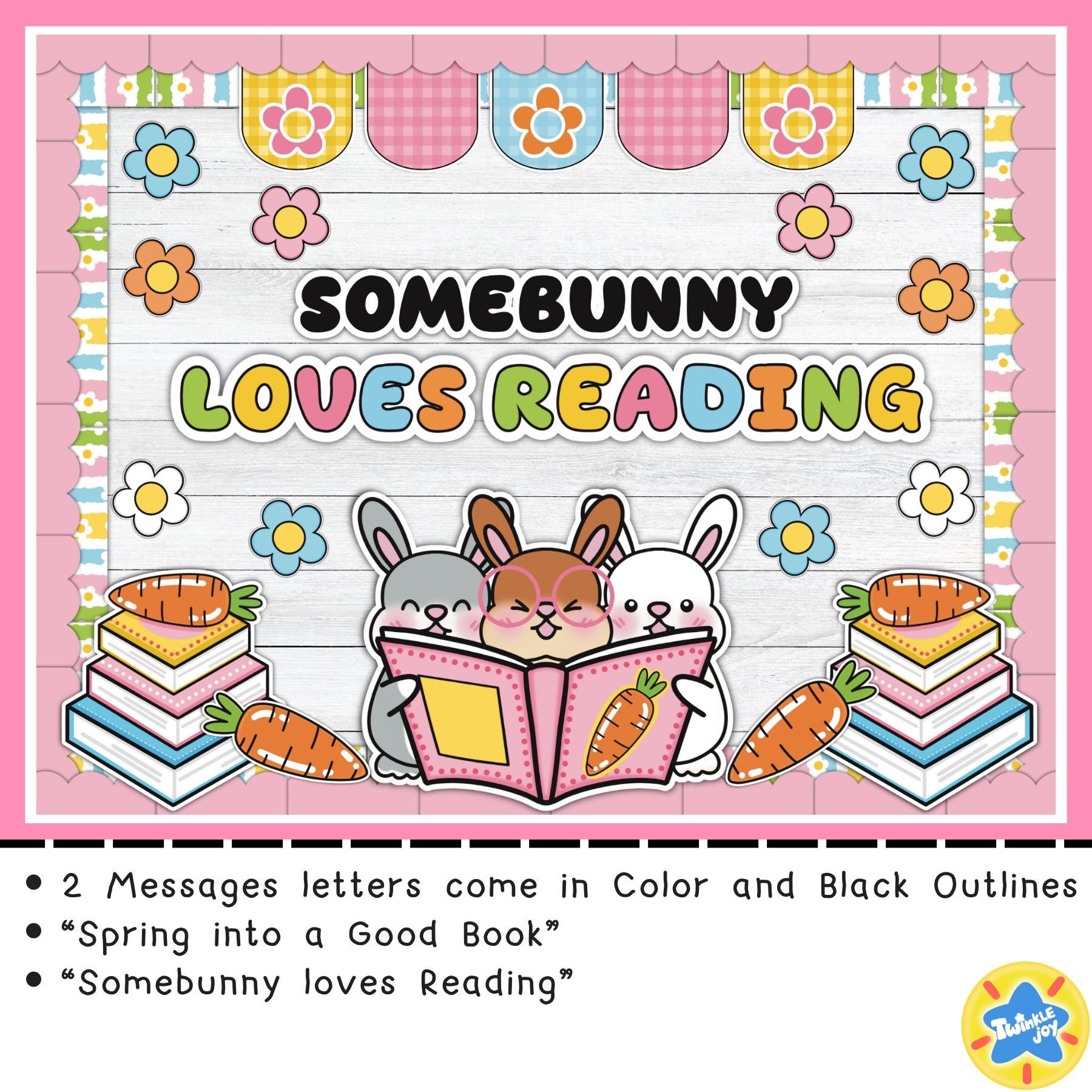 Spring Reading Bulletin Board Kit: Bunny Classroom Decor - Etsy