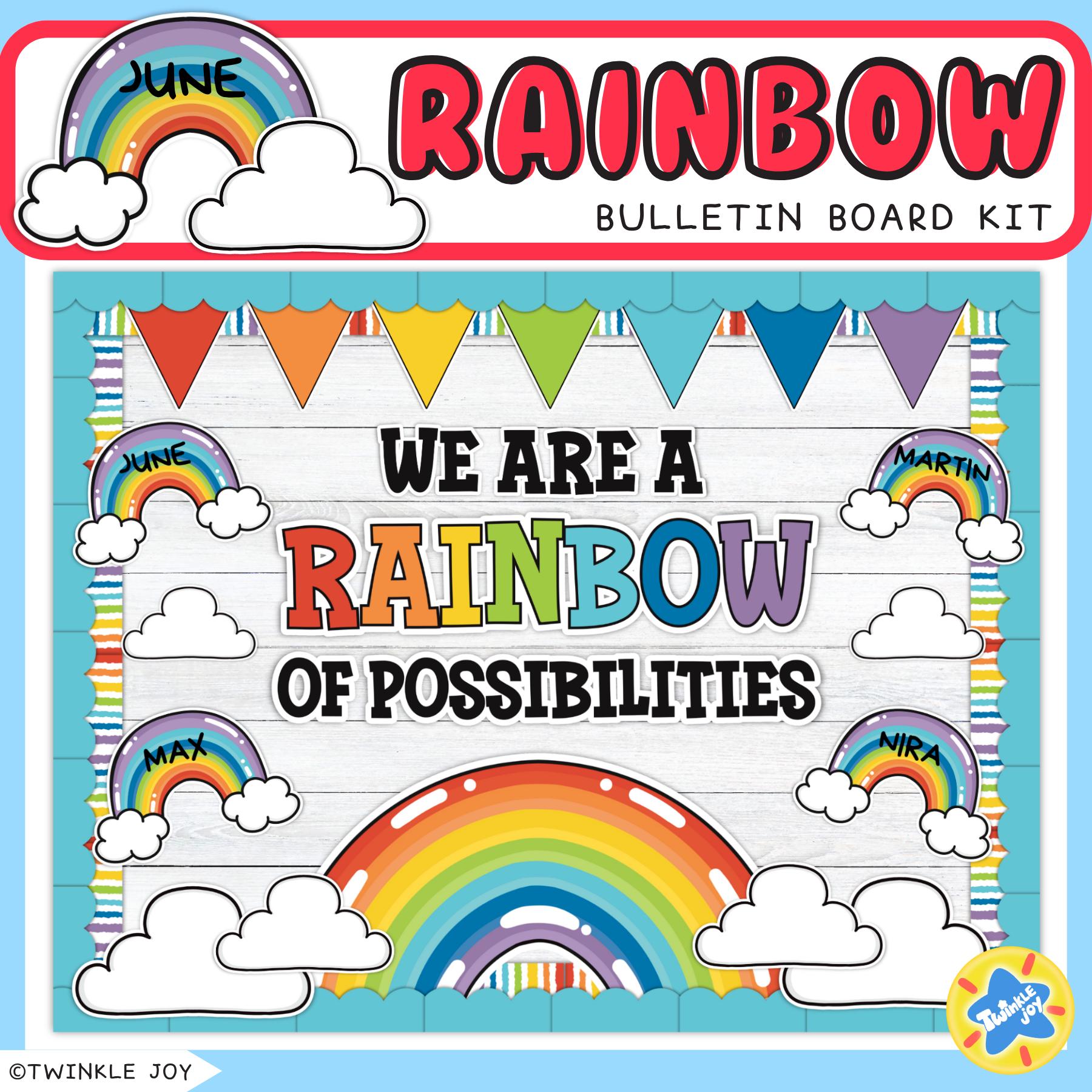 Rainbow Classroom Bulletin Board Kit: Back to School Decor - Etsy