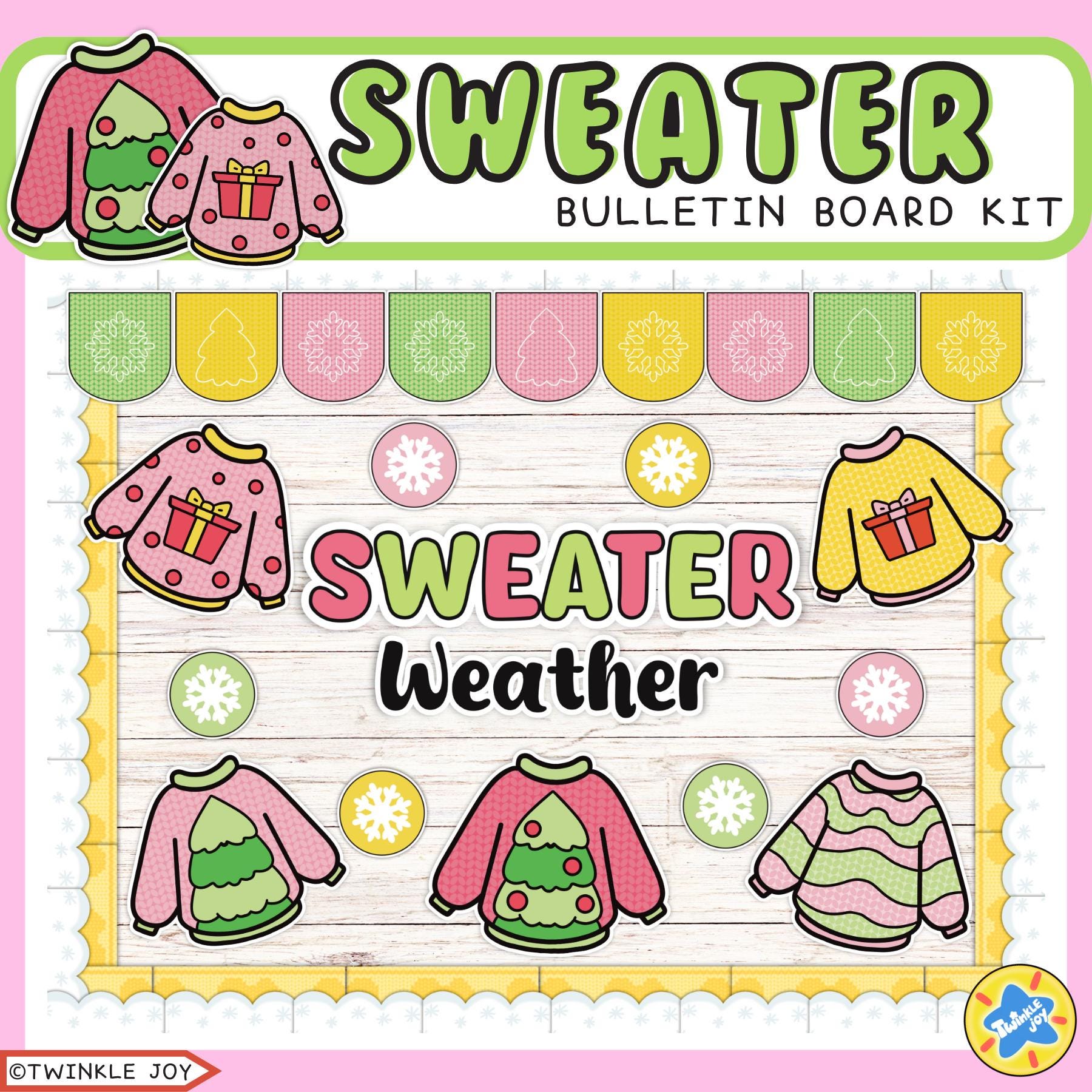 Sweater Weather, December, Bulletin Board Kit & Coloring Pages ...