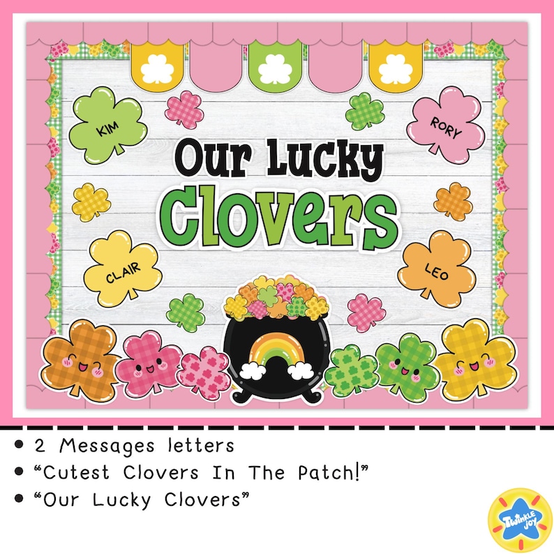 St. Patrick's Day Bulletin Board Kit: Lucky Clovers Classroom Decor ...