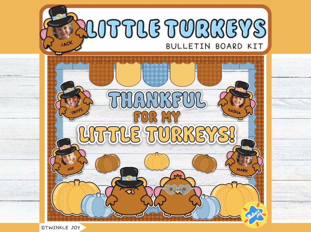 Pastel Thankful for My Little Turkeys, Thanksgiving and Fall Bulletin ...