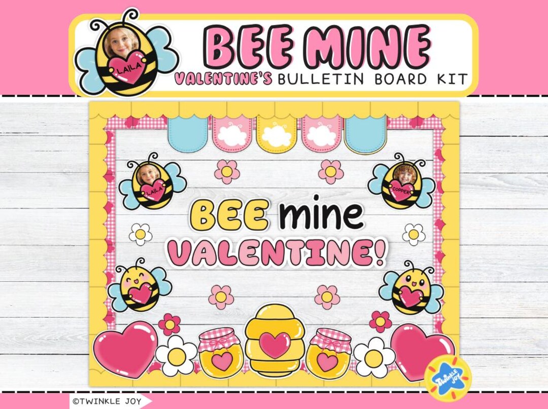 Bee Mine Valentine Bulletin Board Kit: Classroom Door Decor (digital ...
