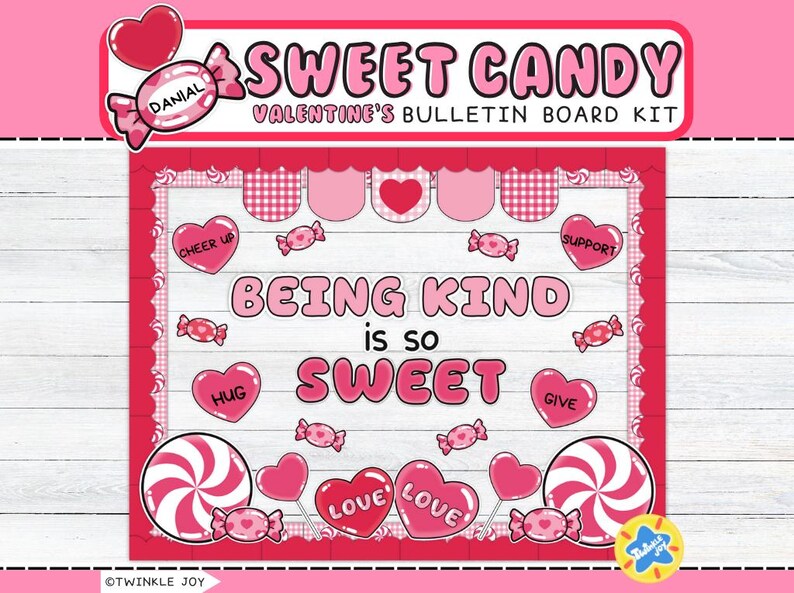 Kindness Valentine's Bulletin Board Kit: Candy Theme (digital Download ...