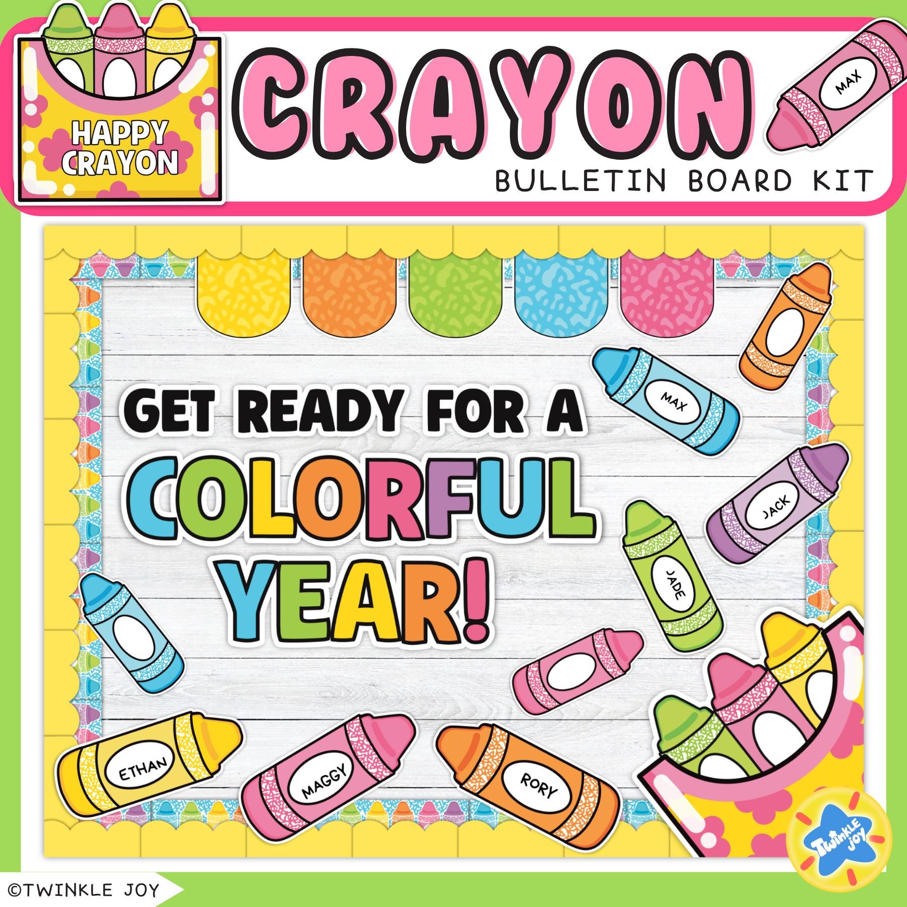 Crayon Bulletin Board Kit: Back to School Classroom Decor - Etsy