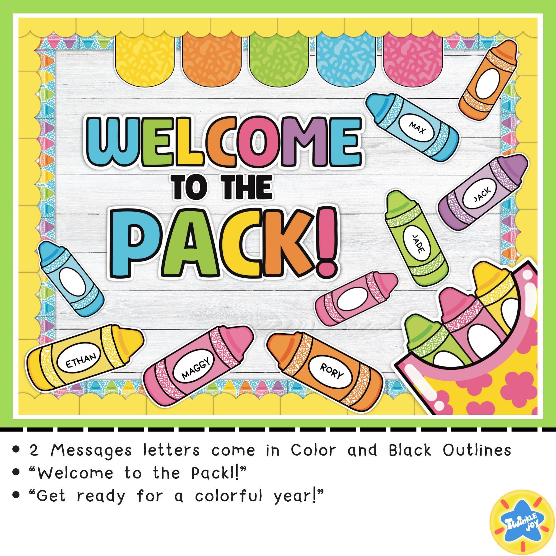 Crayon Bulletin Board Kit: Back to School Classroom Decor - Etsy