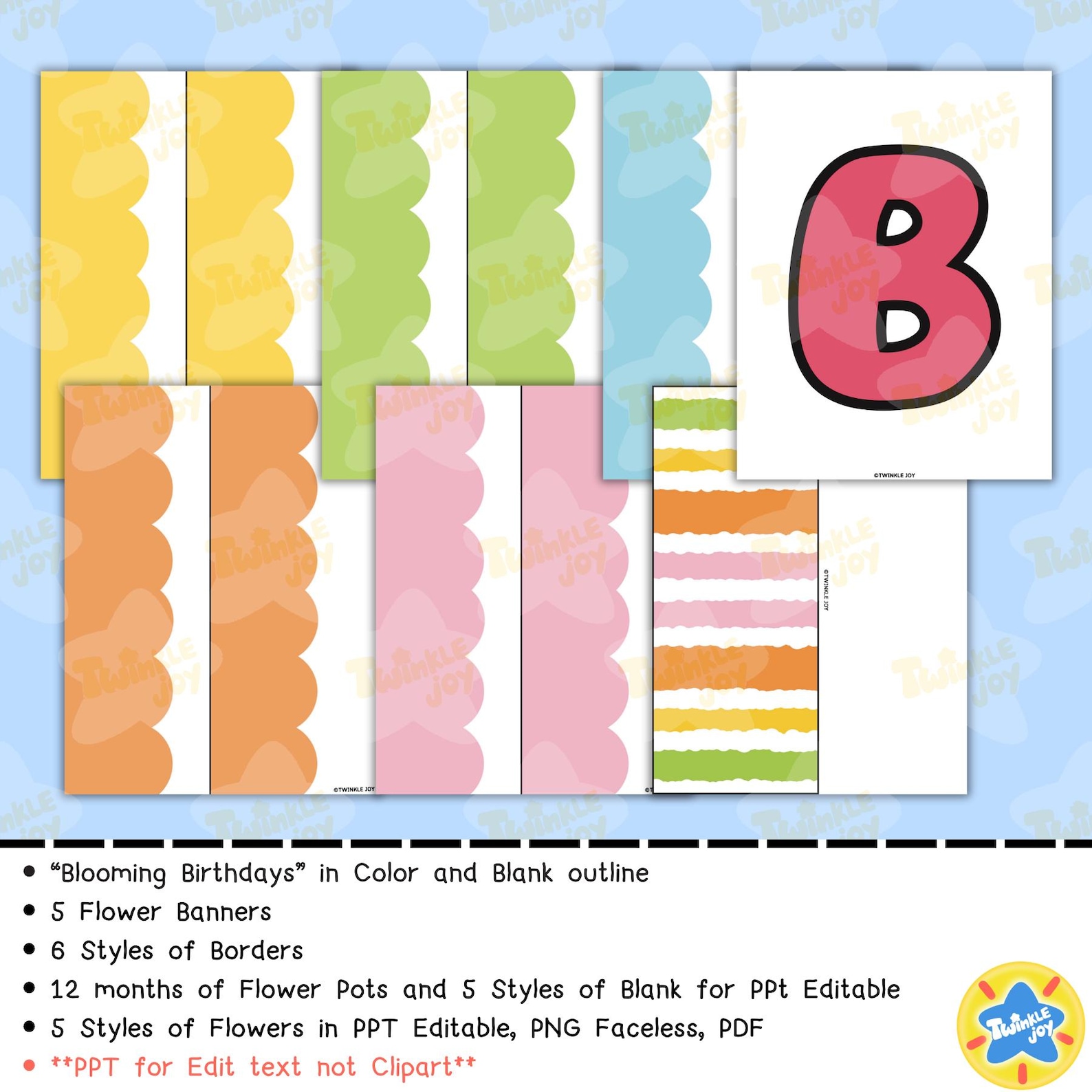 Blooming Flowers Birthday Bulletin Board Kit: Classroom Decor (digital ...