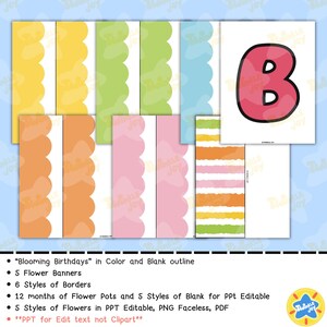 Blooming Flowers Birthday Bulletin Board Kit: Classroom Decor (digital ...