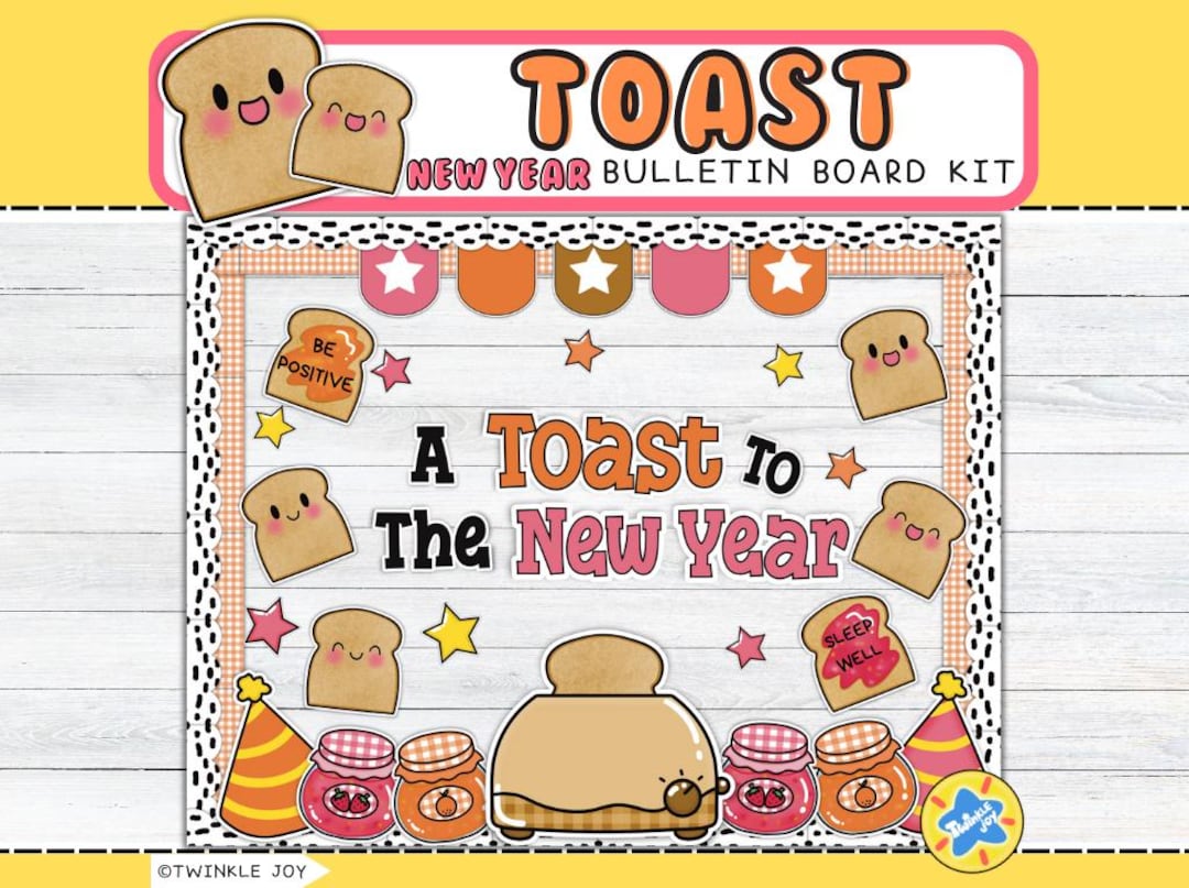 A Toast to A New Year Bulletin Board Kit | January Bulletin Board Kit ...