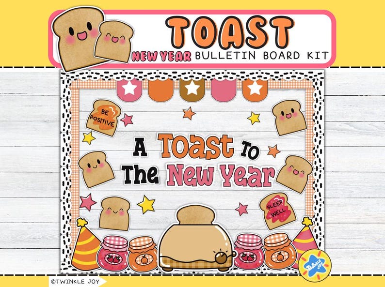 A Toast to A New Year Bulletin Board Kit | January Bulletin Board Kit ...