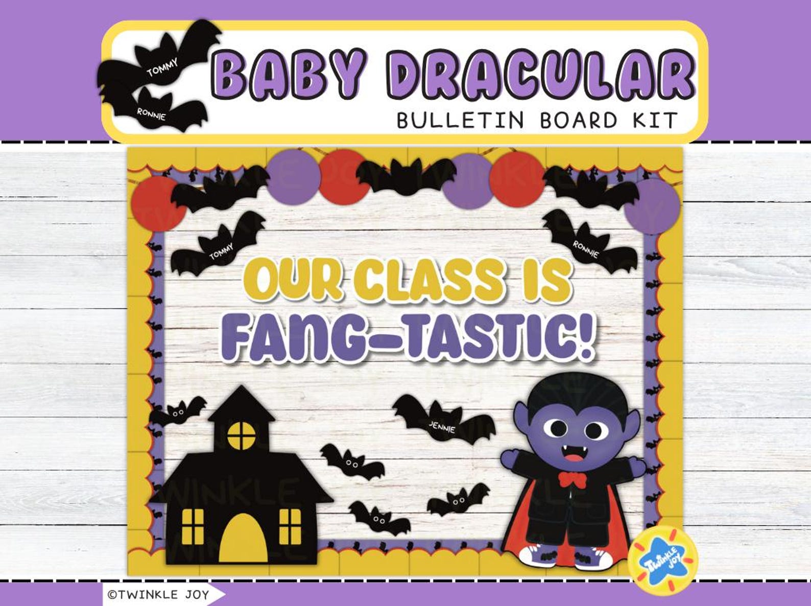 Dracula,halloween Bulletin Board Kit,name Tags October Bulletin Board ...