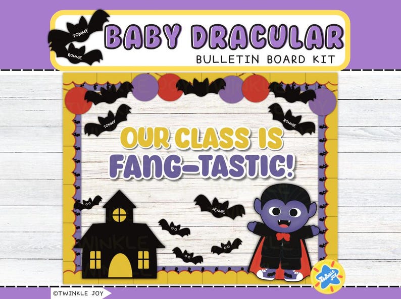 Dracula,halloween Bulletin Board Kit,name Tags October Bulletin Board ...