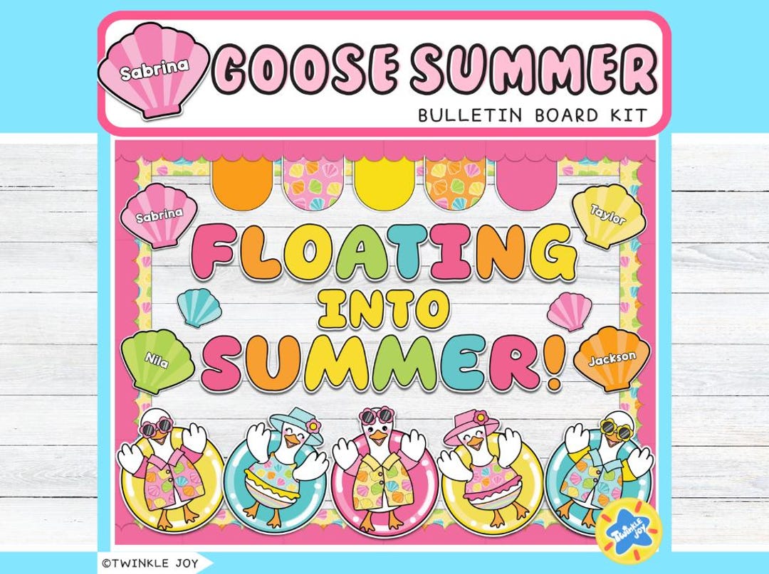 Goose Floating Into Summer Bulletin Board Kit & Name Tags (digital ...