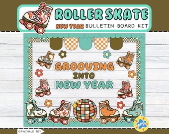 Retro Shimmer Disco Ball New Year Bulletin Board Kit | January Bulletin ...
