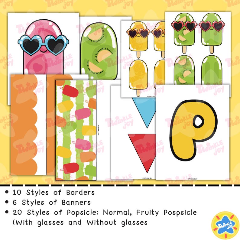 Popsicle Summer Bulletin Board Kit: Classroom Decor & Name Tags ...