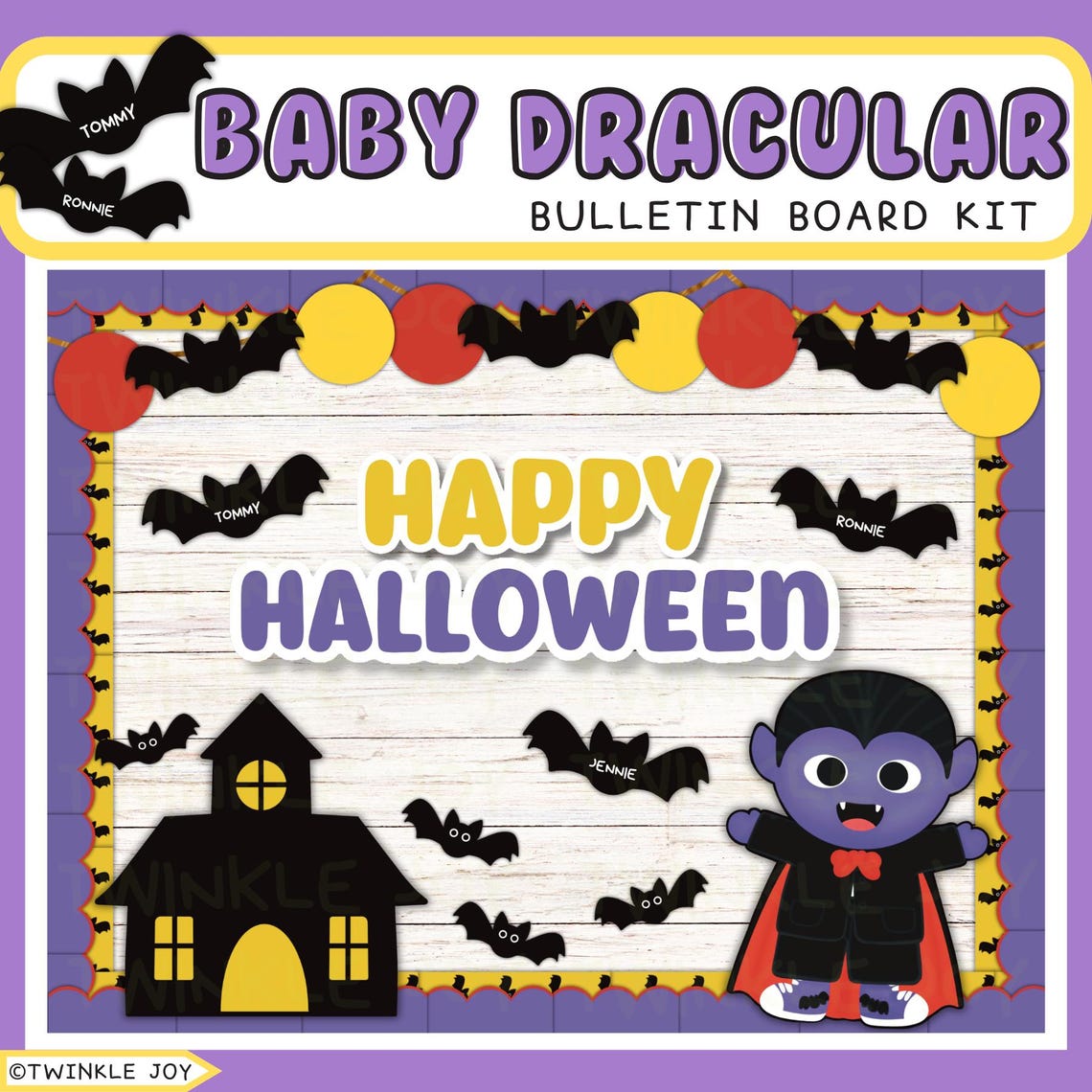Dracula,halloween Bulletin Board Kit,name Tags October Bulletin Board ...