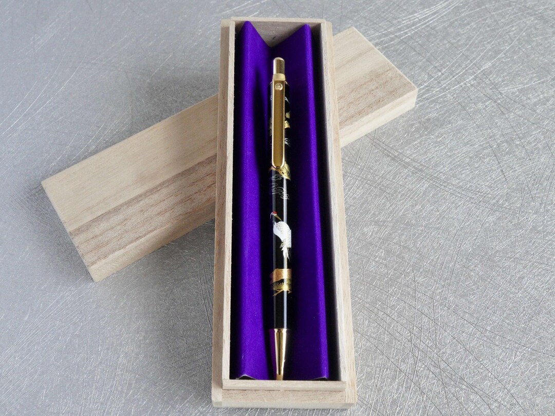 Japanese Traditional Art: Crane & Pine Makie Ballpoint Pen ...