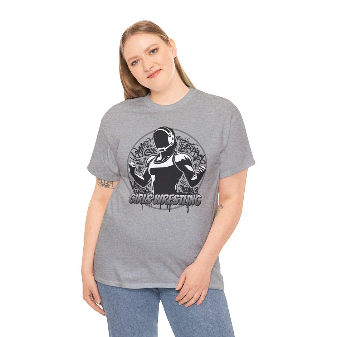 Girls Wrestling Graffiti Unisex Heavy Cotton Tee, Vintage Sports ...