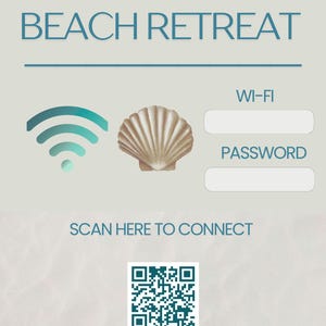 Beach Wifi Sign Printable Airbnb Welcome Sign Coastal Vacation Rental ...