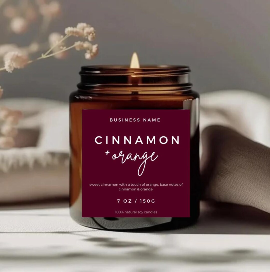 Editable Candle Label Template, Printable Candle Label, DIY Candle ...
