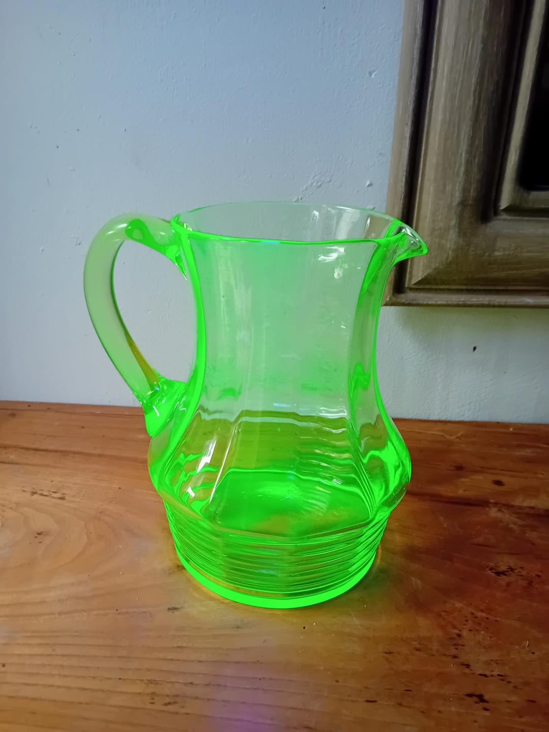 OURALINE Magnificent Jug in Uranium Glass ouraline Art Deco Circa 1930 ...